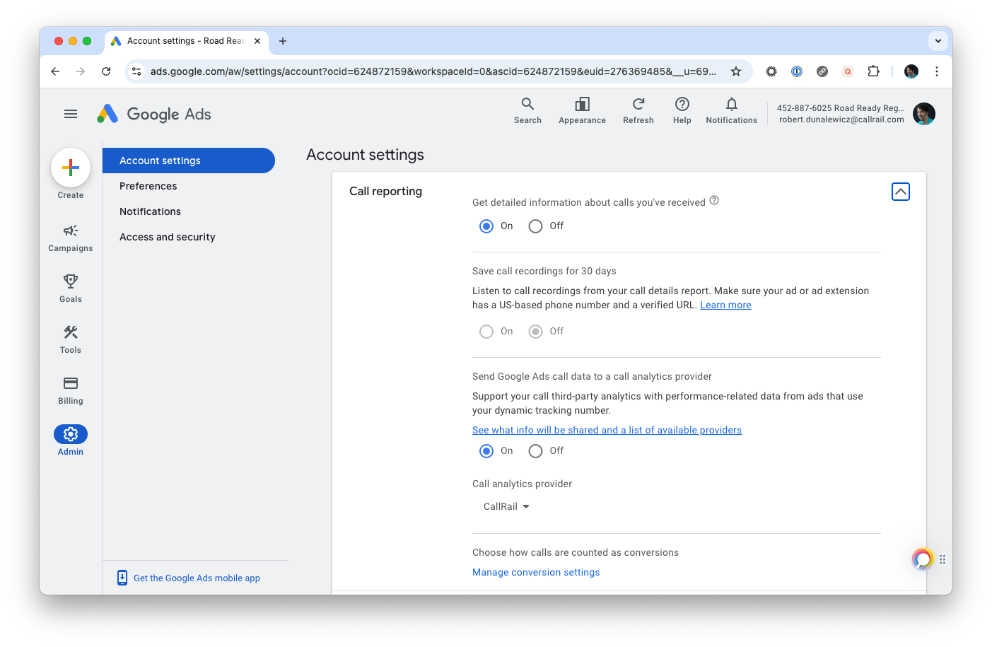 Google Ads Call Details Forwarding – CallRail Help Center