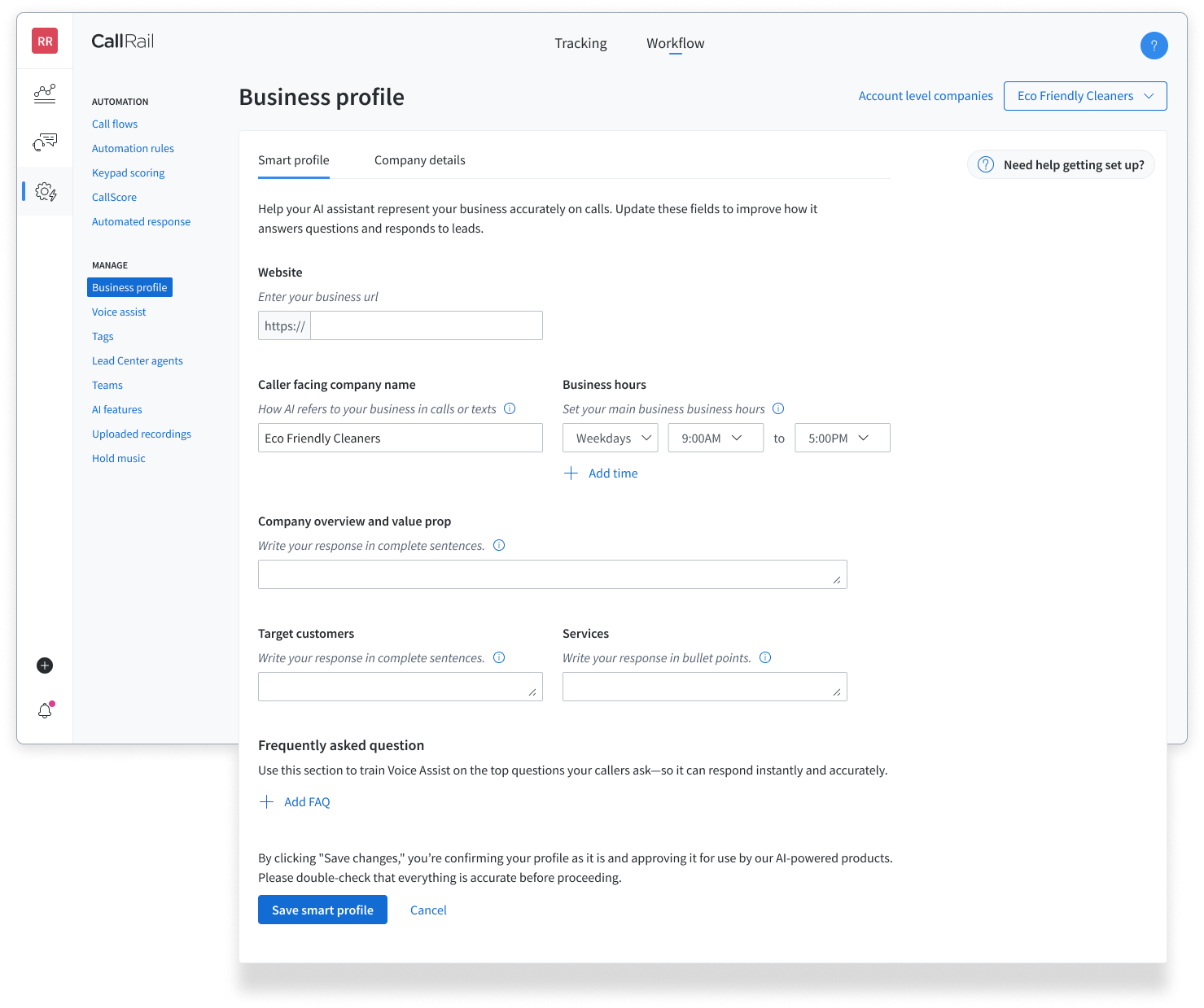 Voice Assist setup – CallRail Help Center