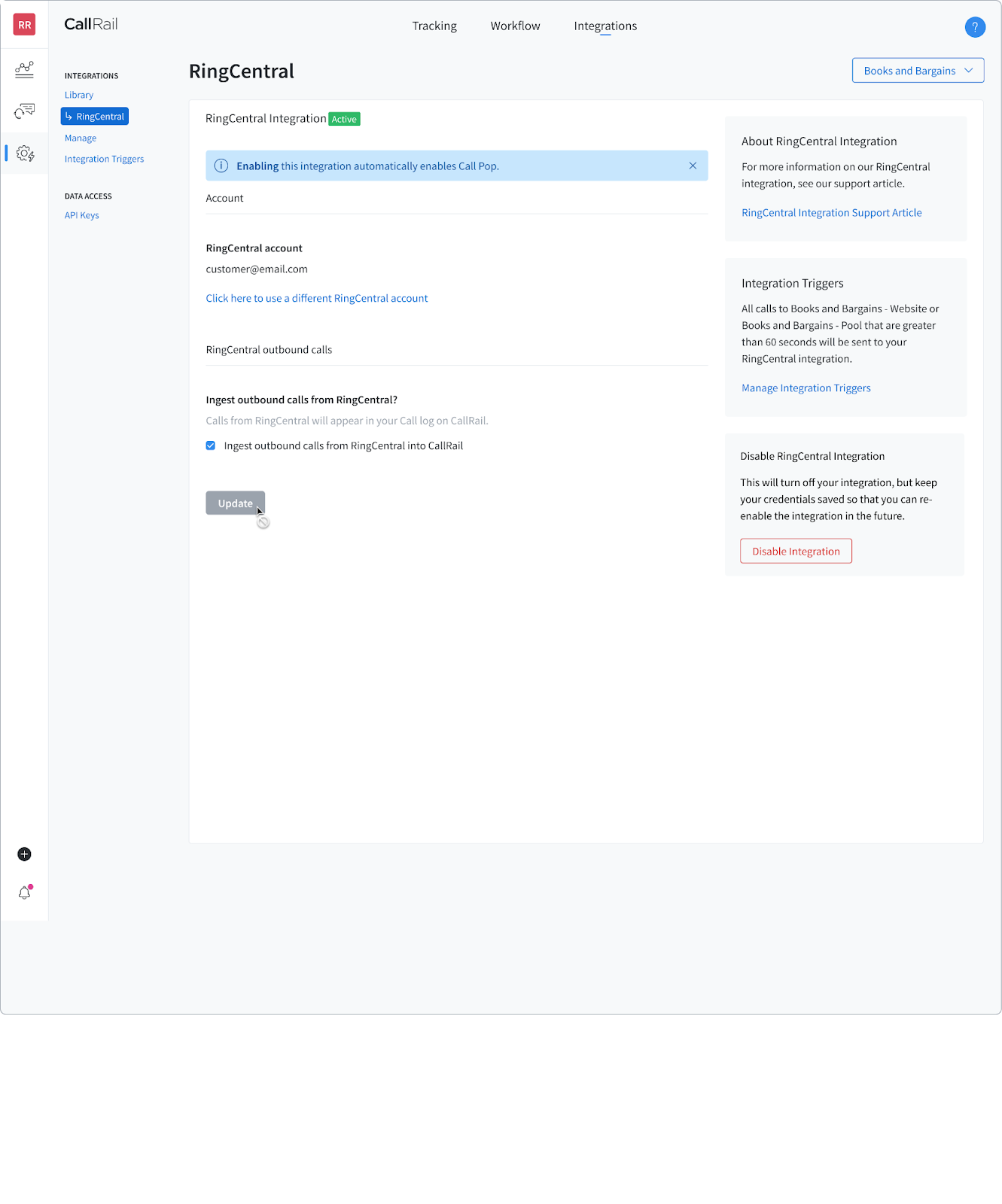 RingCentral integration – CallRail Help Center