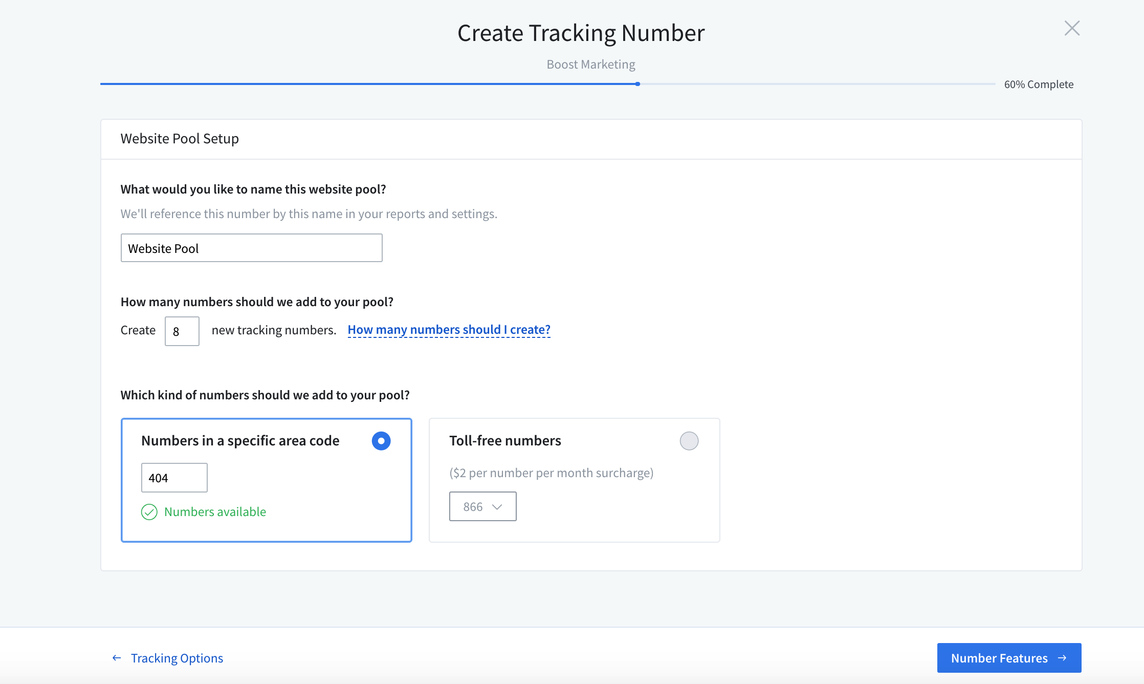 Create a website pool – CallRail Help Center